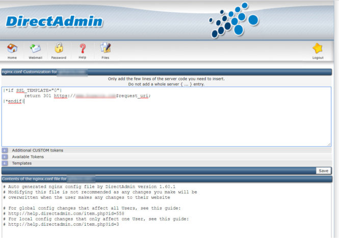 Setting Up 301 Redirect to Another Domain Name with Nginx in Directadmin | Lampdocs.com